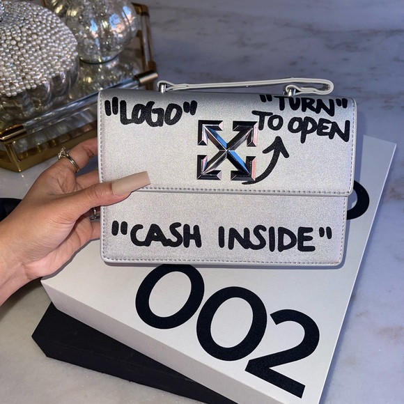 Bags | Silver Money Bag Cash Inside Faux Leather Structure Bag | Poshmark